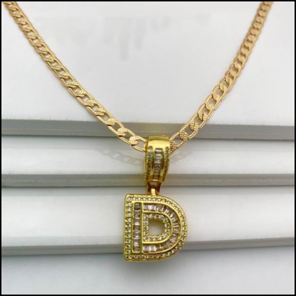 Jewelry | Gold Filled Initial D And Chain Inicial D Oro Laminado Y ...